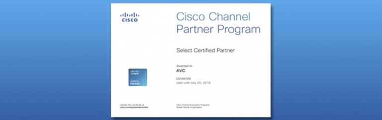 AVC bliver Cisco Select Certified Partner - Endnu en blåstempling af AVC